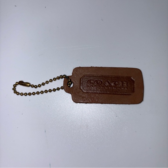 Coach | Bags | Coach New York Brown Leather Fob Bag Charm Hang Tag With ...